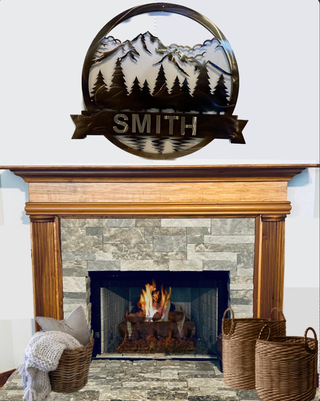 Custom Mountain Monogram — Reflections In Metal